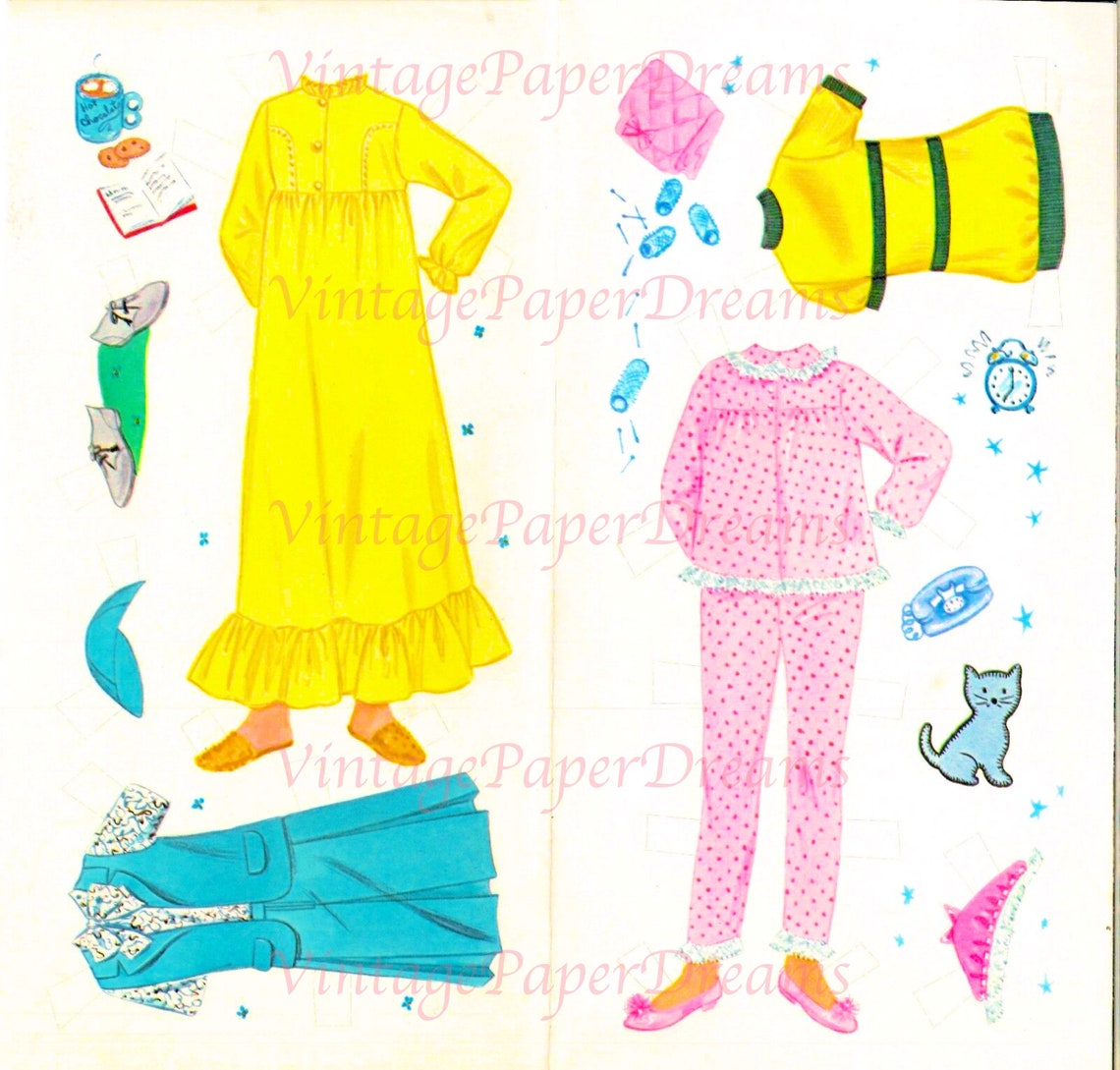 Vintage Paper Doll Printable PDF skipper Paper Doll 60s - Etsy