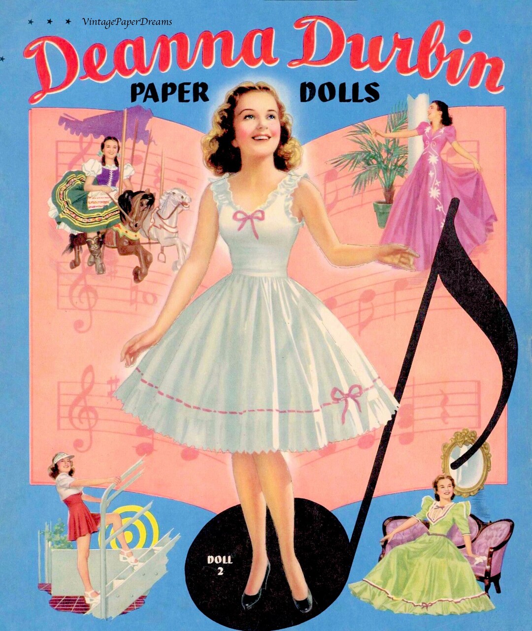 Vintage Paper Doll Printable PDF • deanna Durbin Paper Doll • 40s 1940s ...