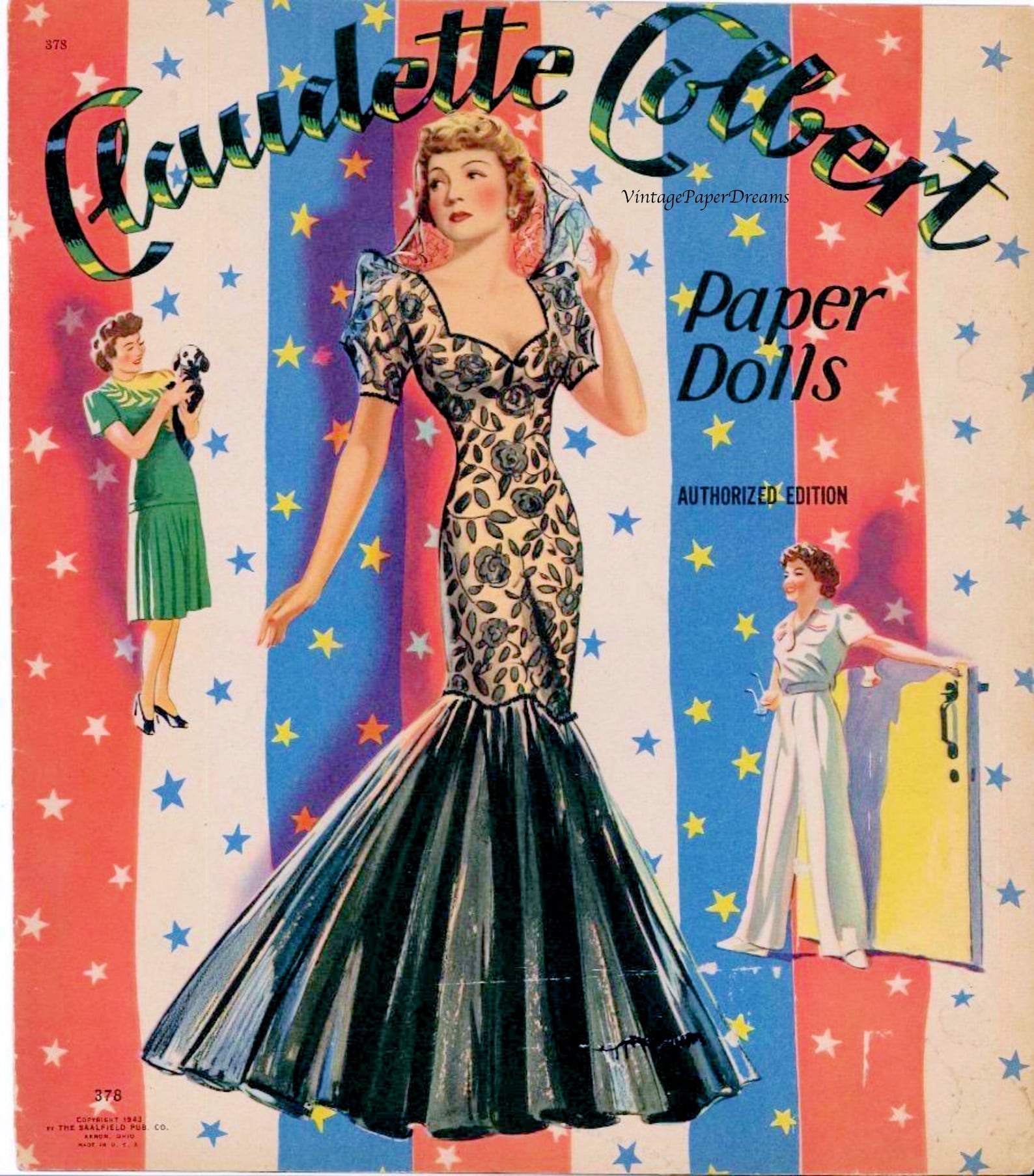 Vintage Paper Doll Printable PDF claudette Colbert Paper Doll 40s 1940s ...