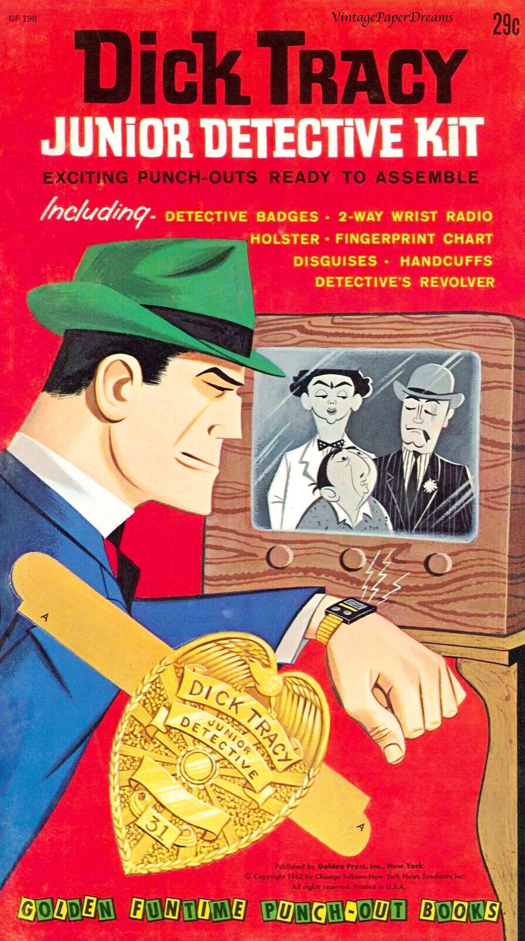 Vintage Paper Doll Printable PDF • dick Tracy Detective Kit Paper Doll ...