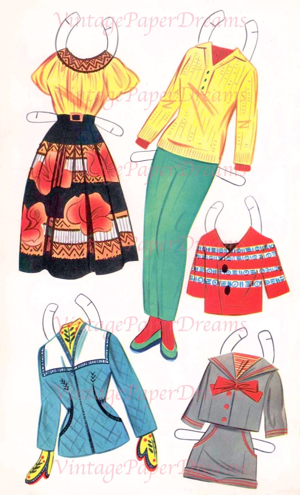 Vintage Paper Doll Printable PDF Nancy Takes a Trip Paper - Etsy