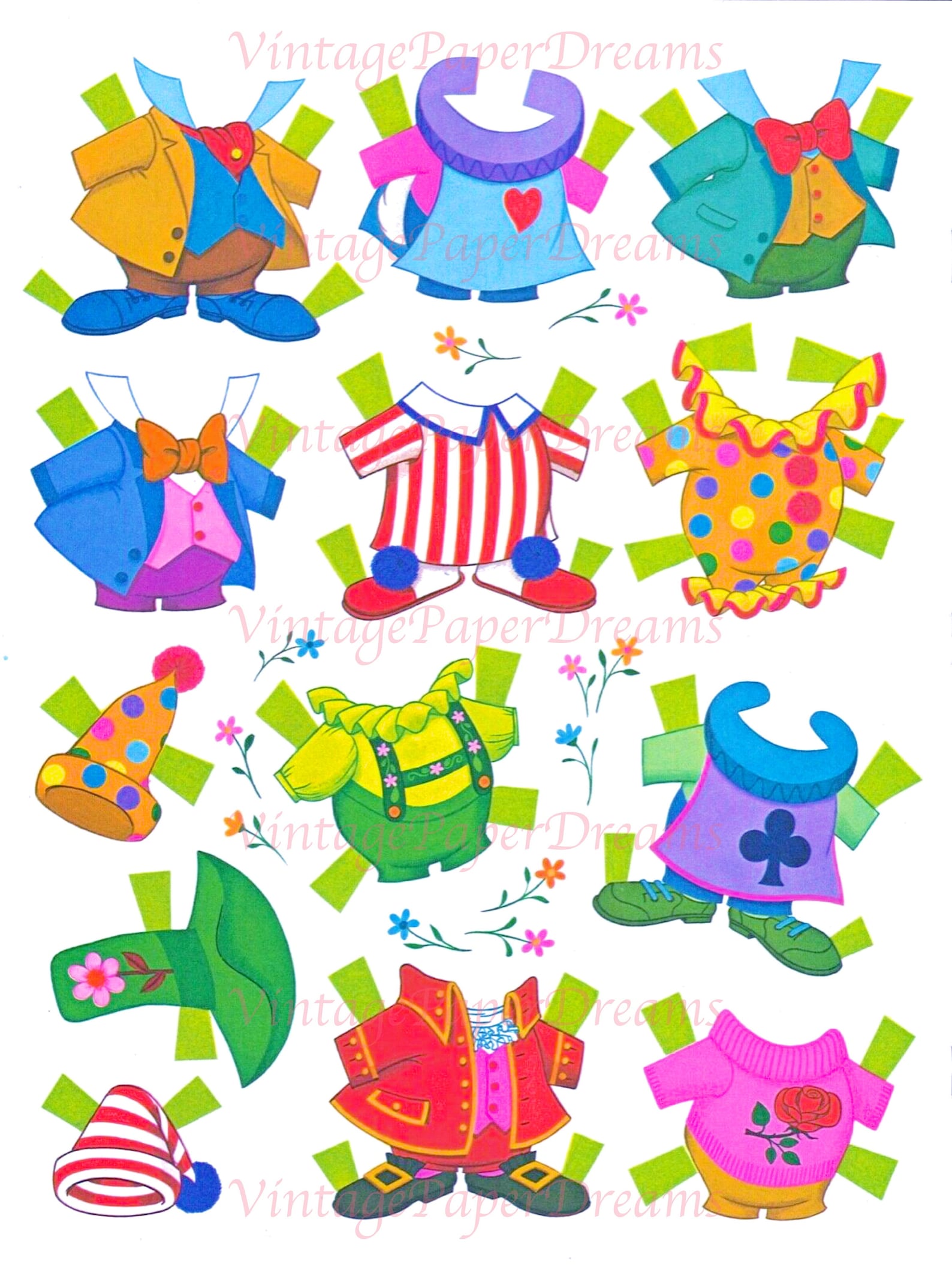 Vintage Paper Doll Printable PDF alice in Wonderland Paper - Etsy