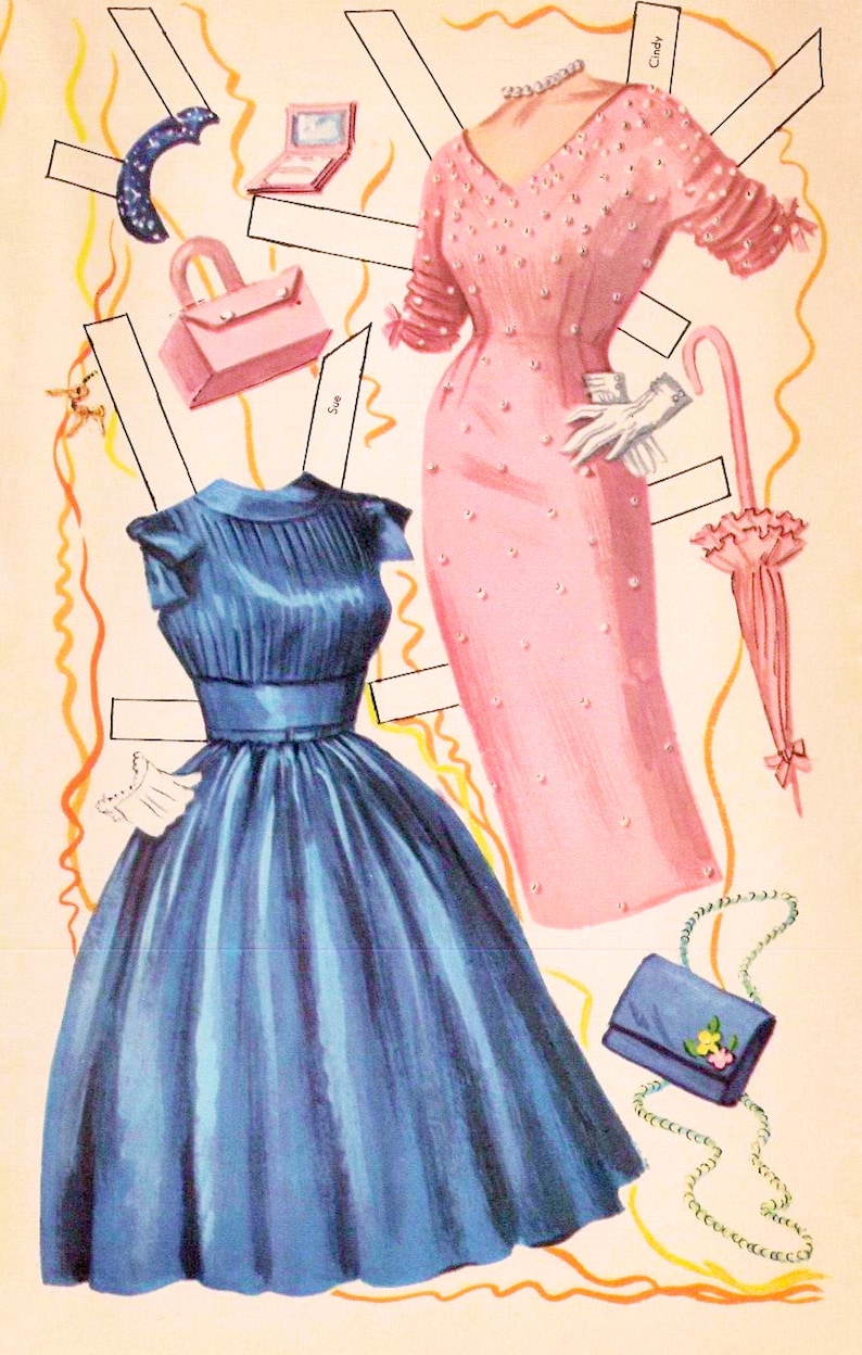 Vintage Paper Doll Printable PDF Teen Paper Doll 60s 1960s - Etsy