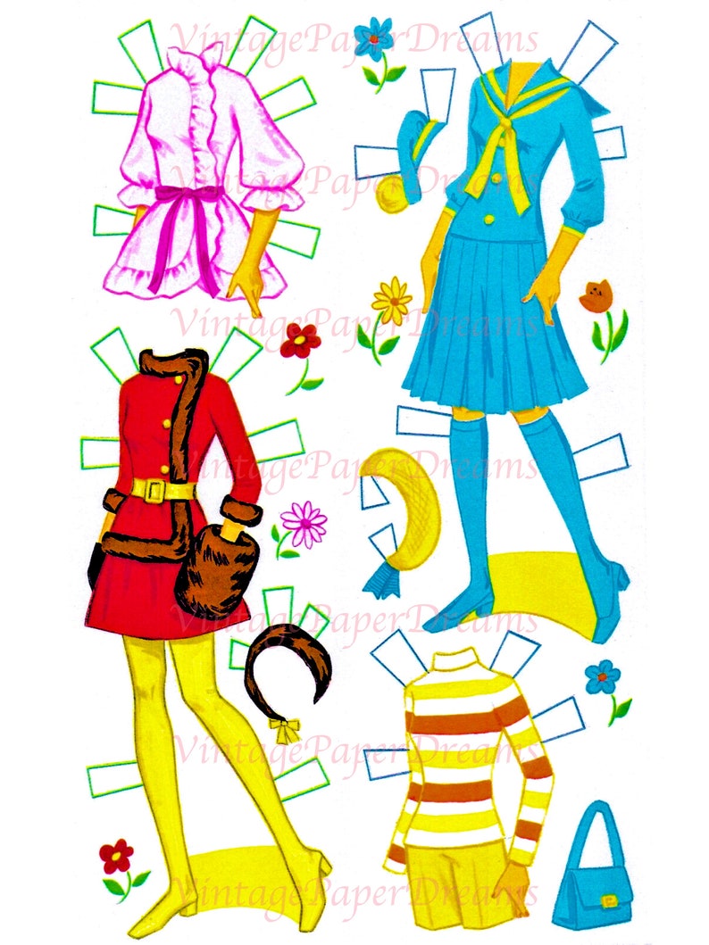 Barbie Paper Doll Printable Pdf Barbie Paper Doll Vintage 1971 70s
