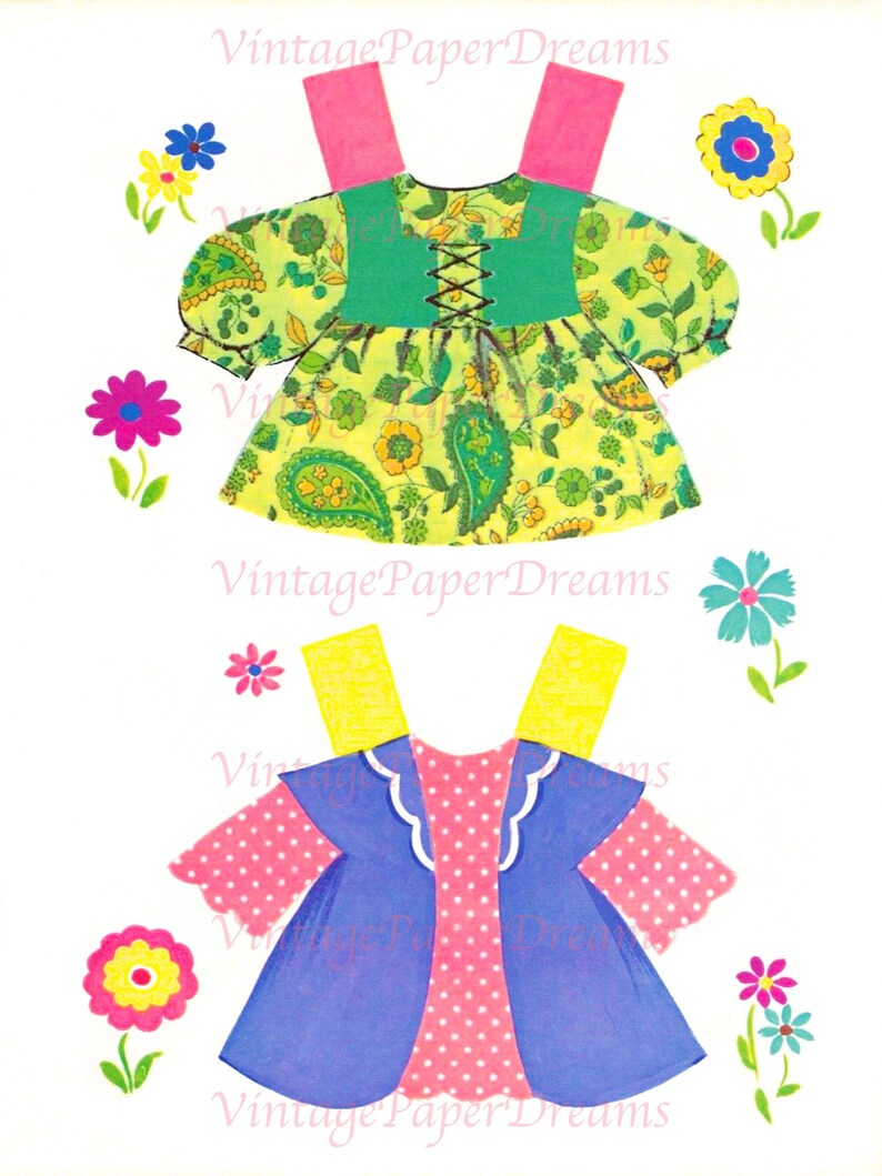 Vintage Paper Doll Printable PDF baby Paper Doll 70s 1970s - Etsy