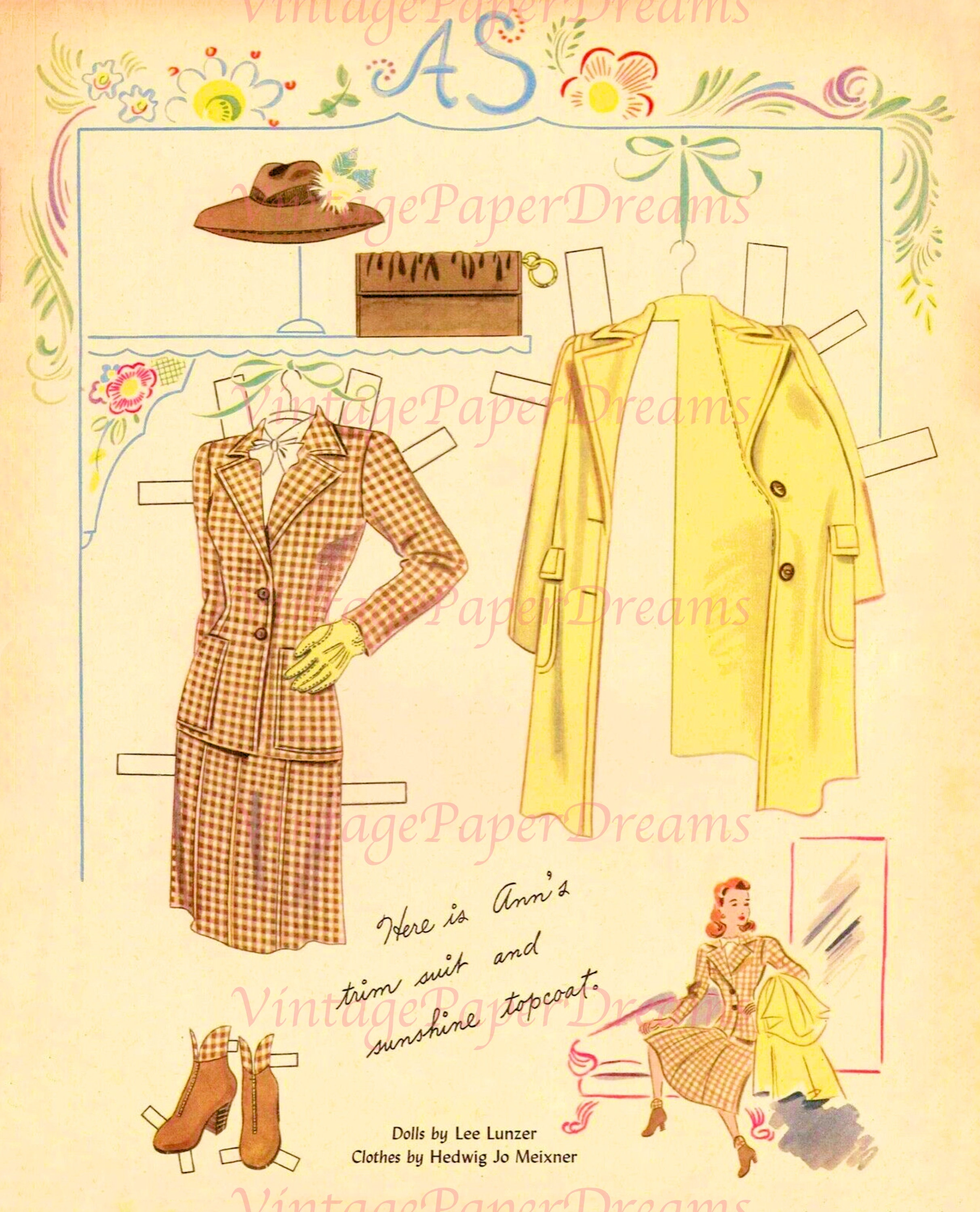 Vintage Paper Doll Printable PDF eve Arden Paper Doll 40s 1940s Paper ...