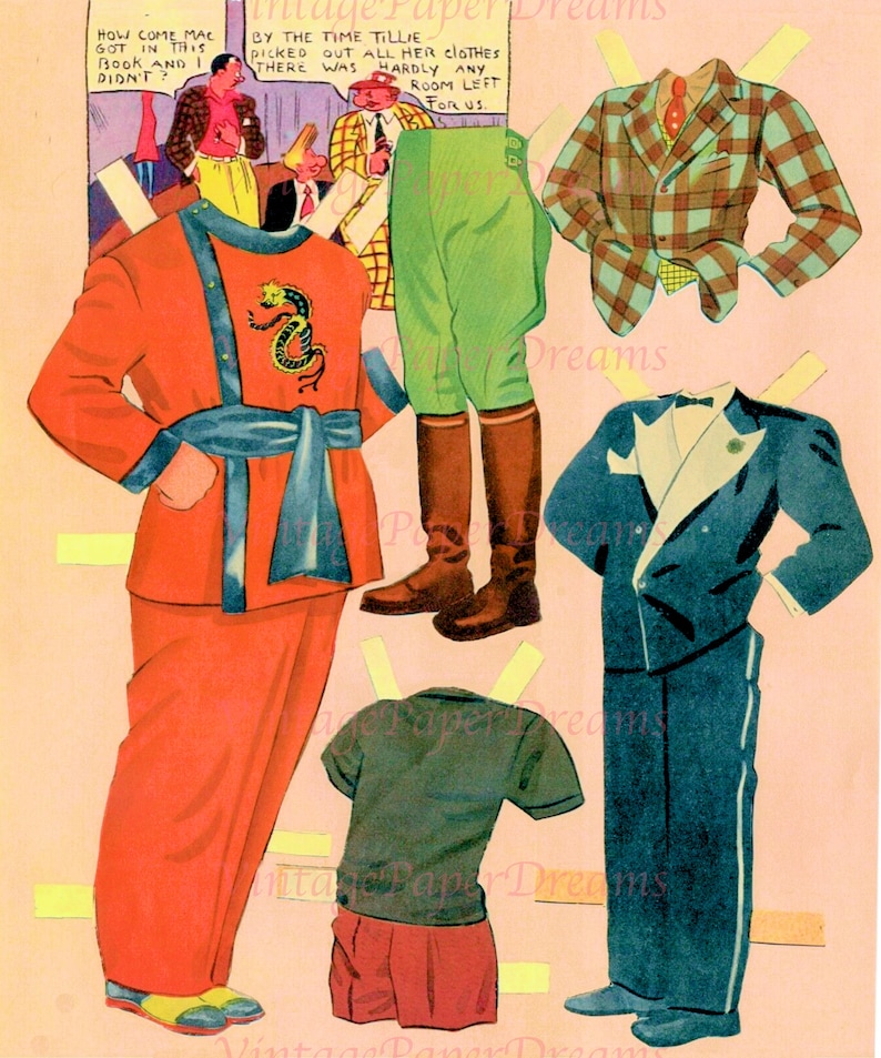 Vintage Comic Book Art Printable PDF • tillie the Toiler Paper Dolls ...