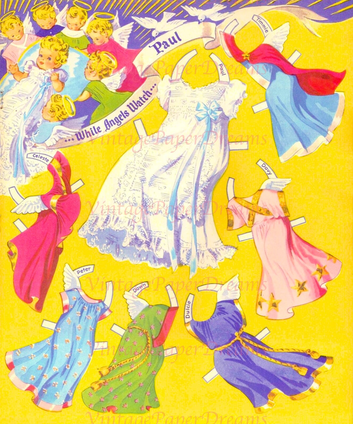Vintage Paper Doll Printable PDF • angel Babies Paper Doll • 50s 1950s ...
