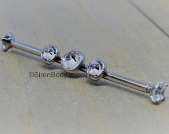 Barbell piercing | Etsy