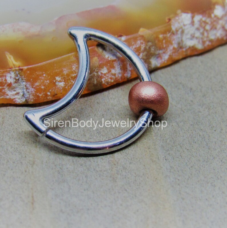 Moon Daith Piercing Earring Seam Ring Easy Bend 16g 3/8 | Etsy