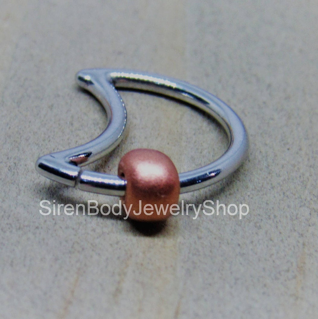 Moon daith piercing earring seam ring easy bend 16g 3/8 | Etsy