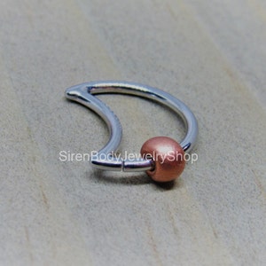 Moon Daith Piercing Earring Seam Ring Easy Bend 16g 3/8 | Etsy