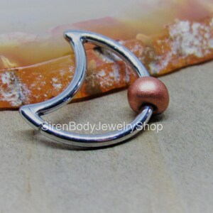 Moon Daith Piercing Earring Seam Ring Easy Bend 16g 3/8 | Etsy