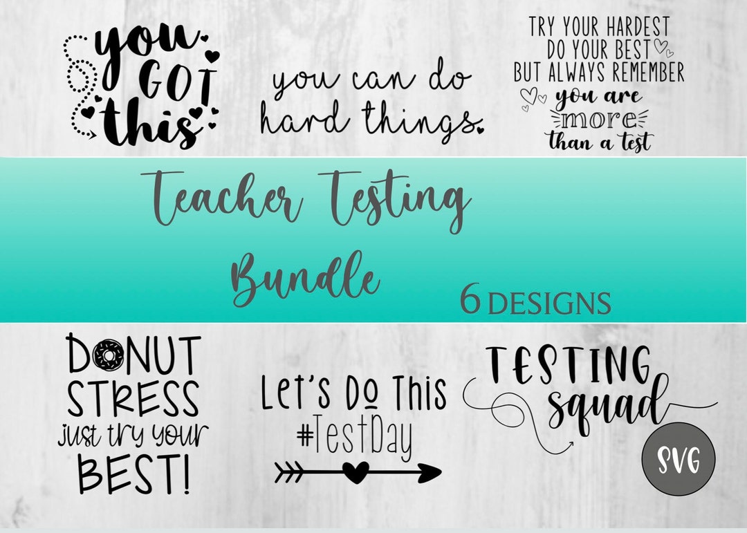 Teacher Testing Svg Bundle, You Got This Svg, Donut Stress Svg, Try ...