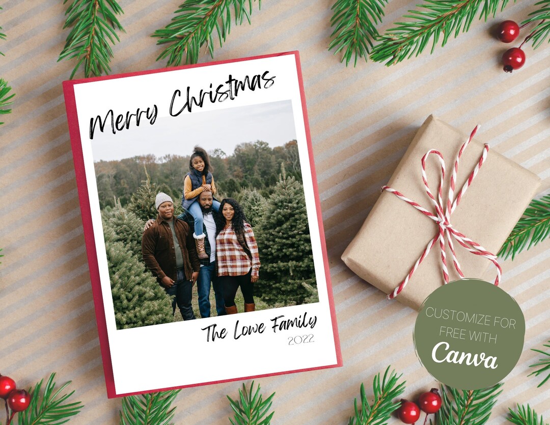 Christmas Card Template, Family Card Template, Holiday Card Template ...