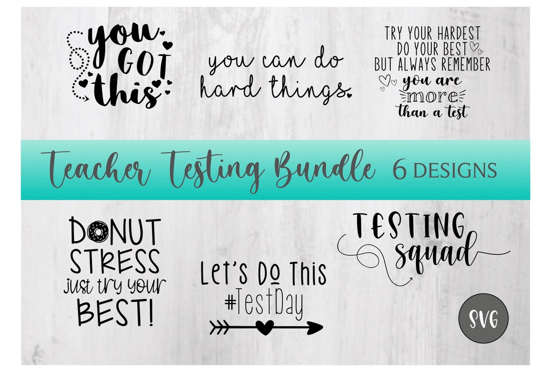 Teacher Testing Svg Bundle You Got This Svg Donut Stress - Etsy