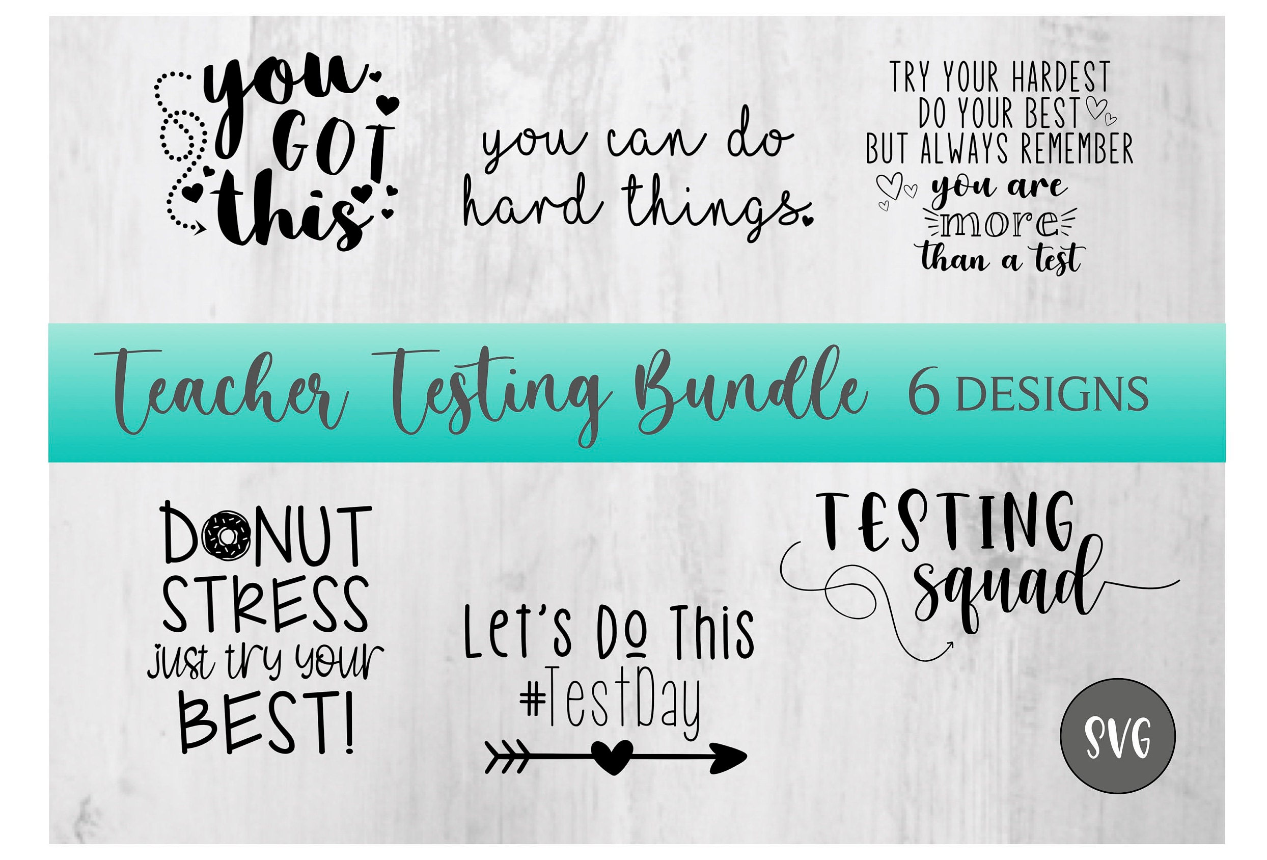 Teacher Testing Svg Bundle/ You Got This Svg/ Donut Stress | Etsy