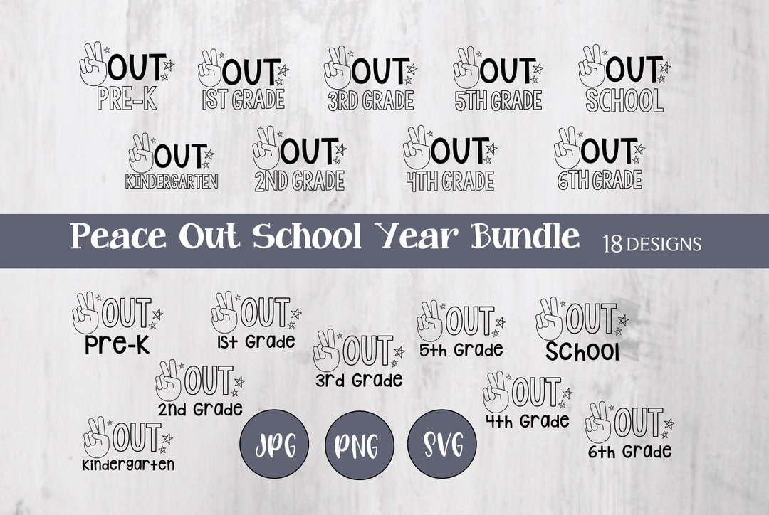 Peace Out School SVG/ Peace Out End of School Year SVG - Etsy