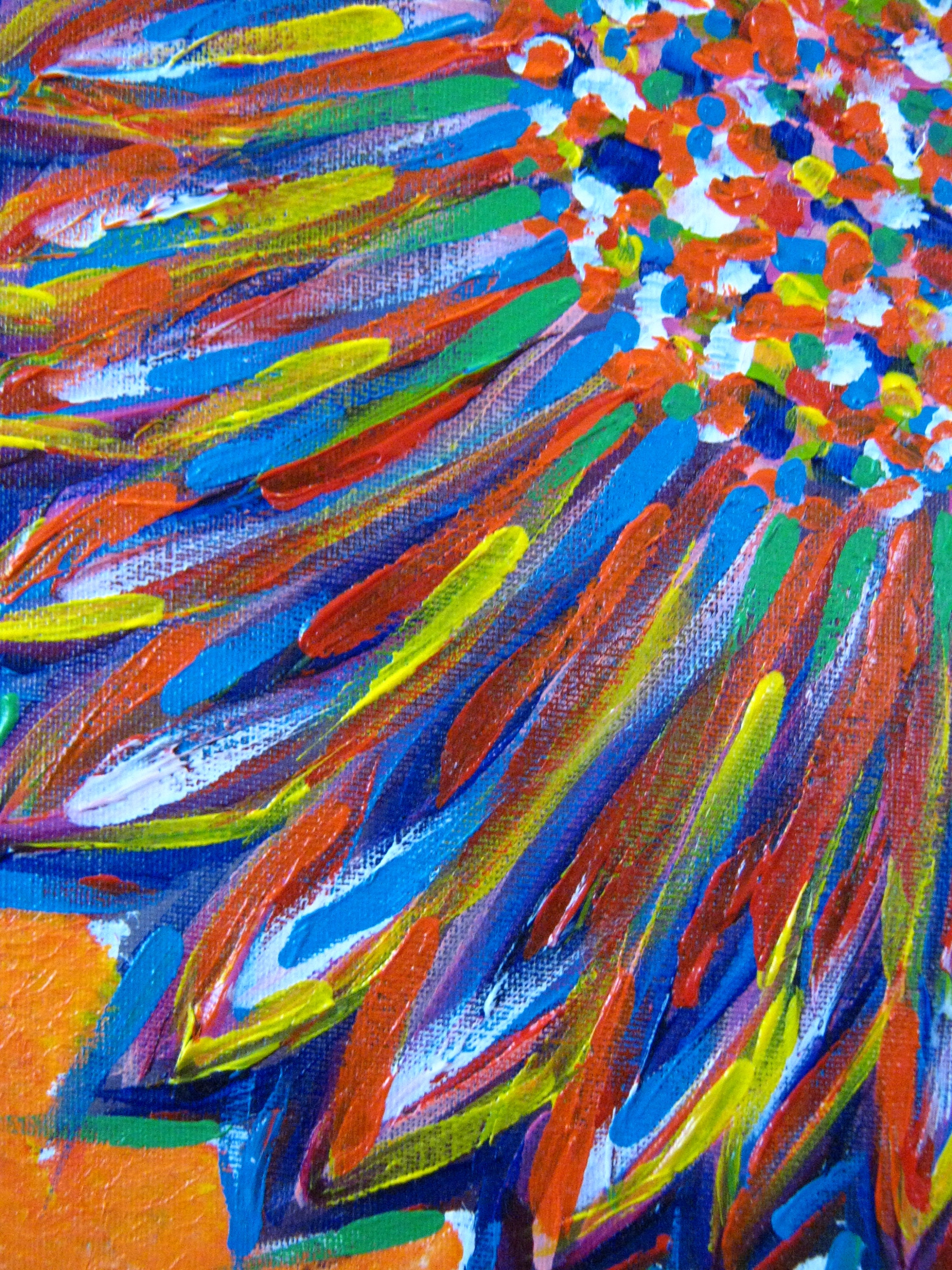 OH HAPPY DAY Bright Flower Painting Small Painting Large - Etsy