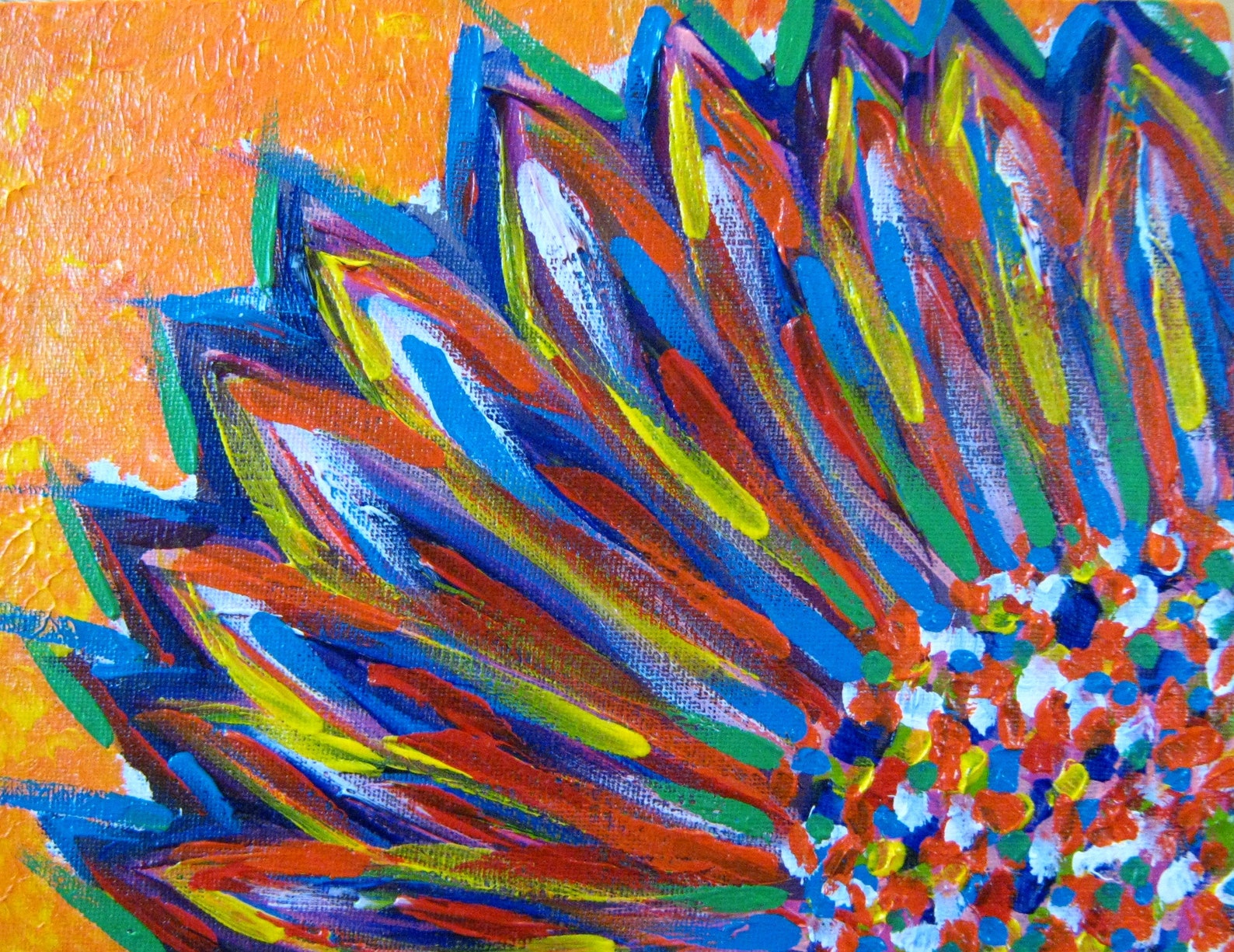 OH HAPPY DAY Bright Flower Painting Small Painting Large - Etsy