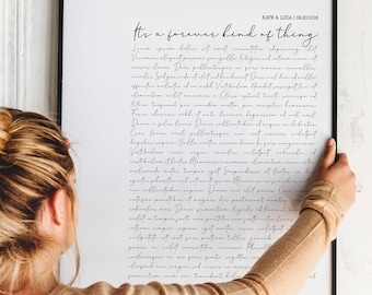 Personalized Song Lyrics Poster Wall Art, Wedding Song, Couples Gift ...