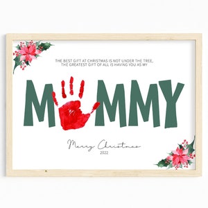 Mommy Holiday Handprint Craft Printable DIY Christmas Art - Etsy
