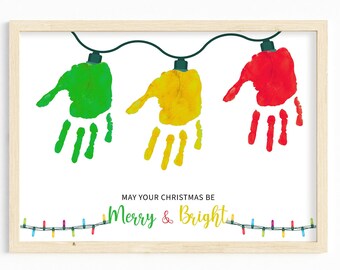 Holidays Handprint Craft, Printable DIY Christmas Art, Handprint Art ...