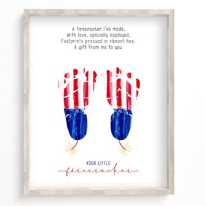 Your Little Firecracker Footprints Poem, 4th of July DIY Craft, USA ...