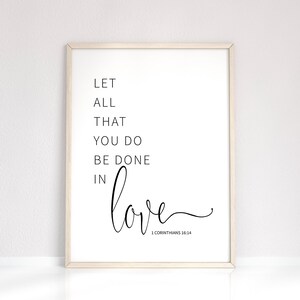 Bible Verse Wall Art, Let All That You Do Be Done in Love 1 Corinthians ...