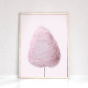 Cotton Candy Wall Art, Fairy Floss Poster on Blush Pink Background for ...