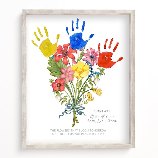 Handprint Flower Art - Etsy