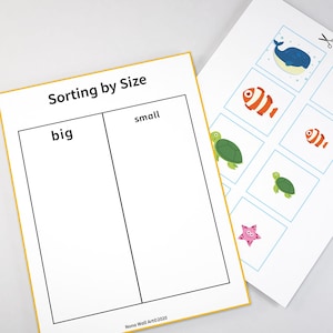 Educational Activity, Sorting by Size, Homeschool Printable, Busy ...