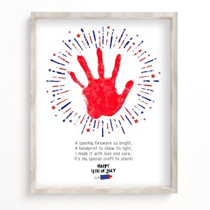 Firework Handprint Poem 4th of July DIY Craft USA - Etsy