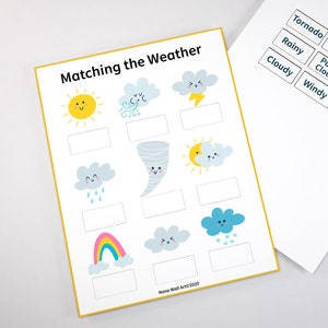 Matching the Weather Worksheet, Busy Book Printable, Educational ...