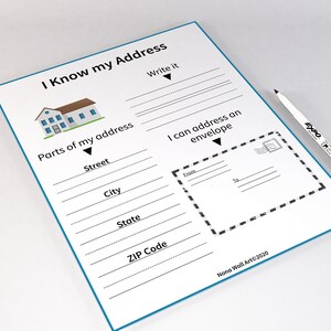 Educational Activity, Home Address Worksheet, Homeschool Printable ...