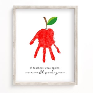 Teacher Appreciation Handprint Apple Keepsake: DIY Gift (digital File ...