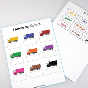Educational Activity, Color Matching Game, Homeschool Printable, Busy ...
