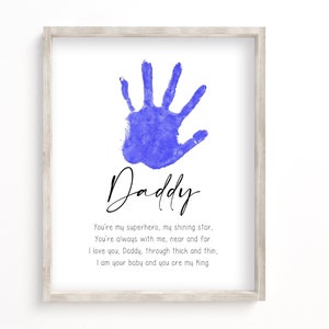Handprint Craft Art for Daddy, DIY Father's Day Gift, Memory Keepsake ...