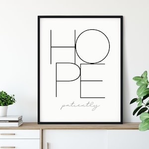 Hope Print Typography, Minimalist Poster, Scandinavian Wall Art, Hope ...