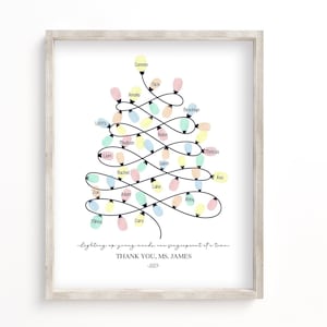 Custom Teacher Appreciation Gift - Printable Christmas Lights With ...