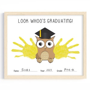 Owl Handprint Graduation Printable, Look Whoo's Graduating Craft for ...