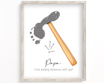 Dad I Love Building Memories With You Footprint Craft - Etsy