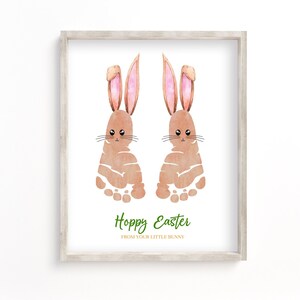 Easter Craft Template, DIY Bunny Footprint, Hoppy Easter, Preschool ...