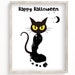Happy Halloween Handprint Craft Black Cat Footprint Art - Etsy