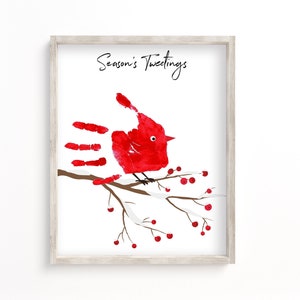 Holidays Handprint Craft, Printable DIY Christmas Art, Handprint Art ...