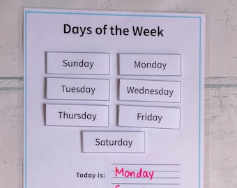Days of the Week Wheel Printable Busy Book Page for Circle Time ...