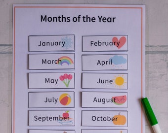 Months of the Year Busy Book Printable Pdf Page, Toddler, Homeschool ...