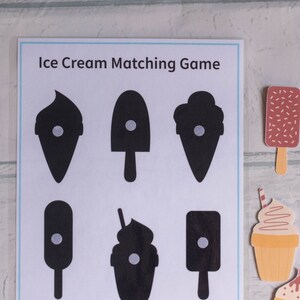 Educational Activity Ice Cream Matching Worksheet Homeschool - Etsy