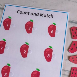 Busy Book Printable, Counting Game, Homeschool Educational Worksheet ...