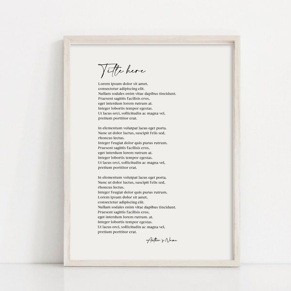 Custom Poem Print - Etsy UK